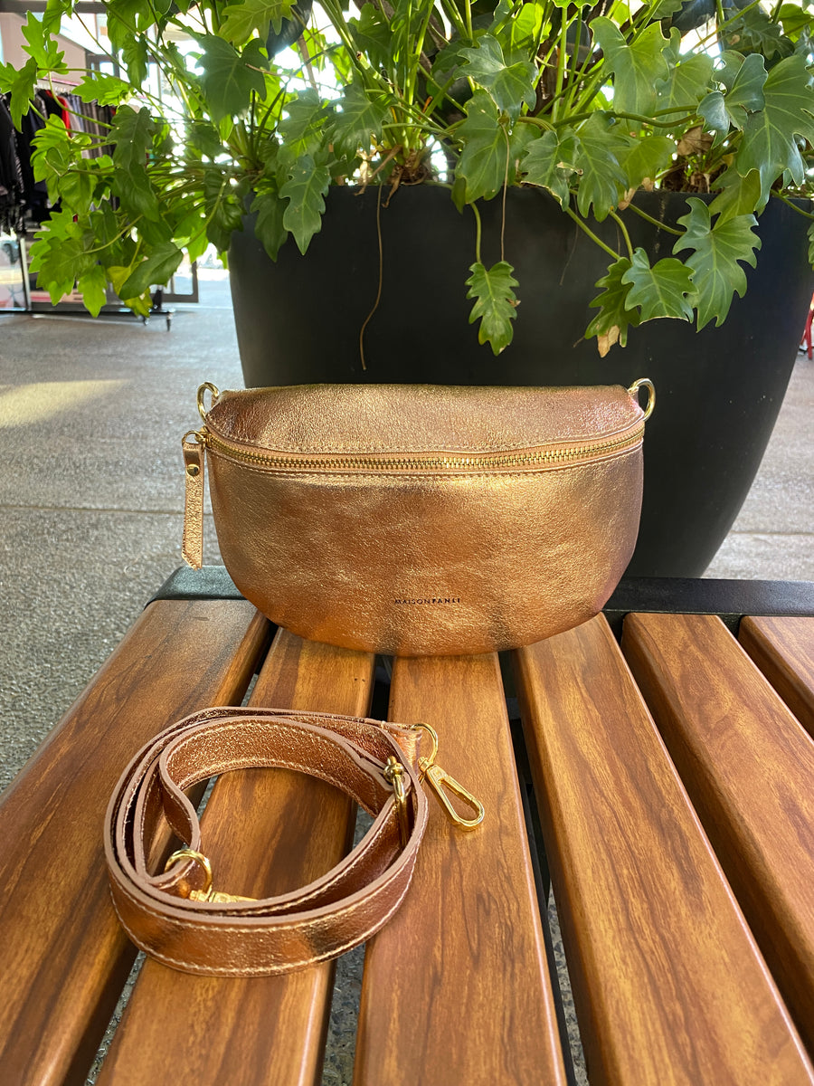 Maison Fanli Bum Bag - Metallic Rose – Soubret Pink Boutique