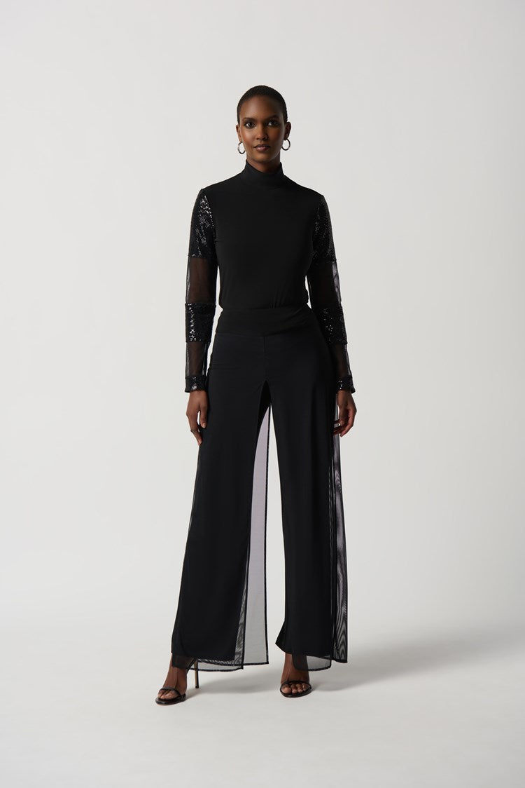 Joseph Ribkoff Sheer Overlay Pant - Black – Soubret Pink Boutique