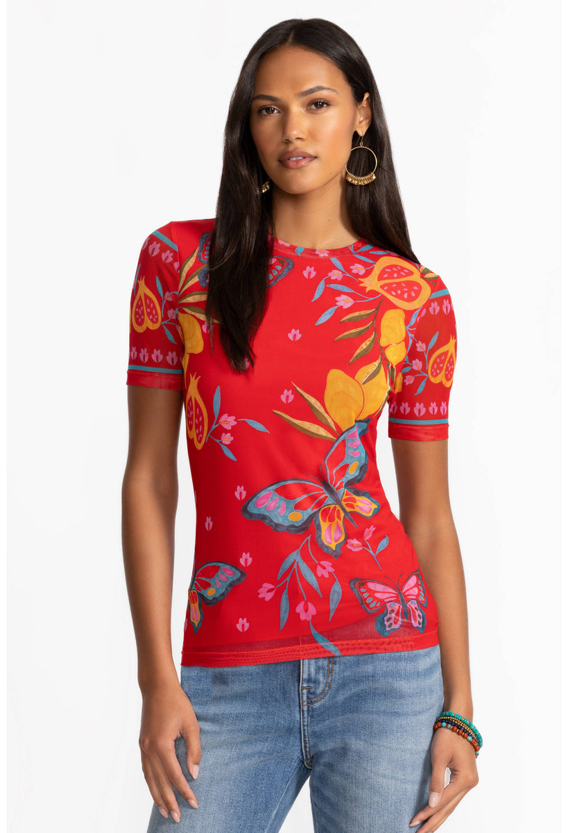 Johnny Was Eleanor Short Sleeve Mesh Tee L17625-4 - Ekaterina – Soubret ...