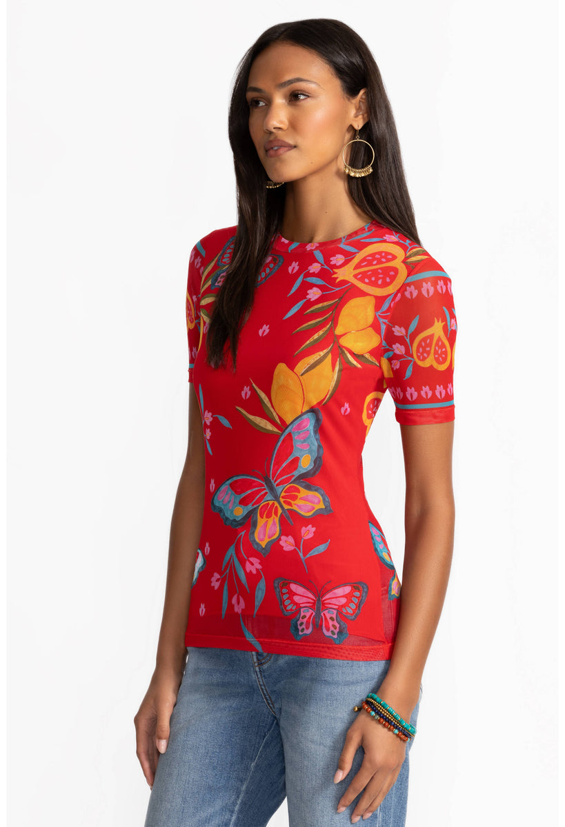 Johnny Was Eleanor Short Sleeve Mesh Tee L17625-4 - Ekaterina – Soubret ...